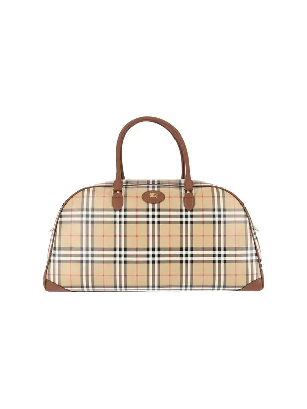 Burberry Checkered Tote Bag - Beige