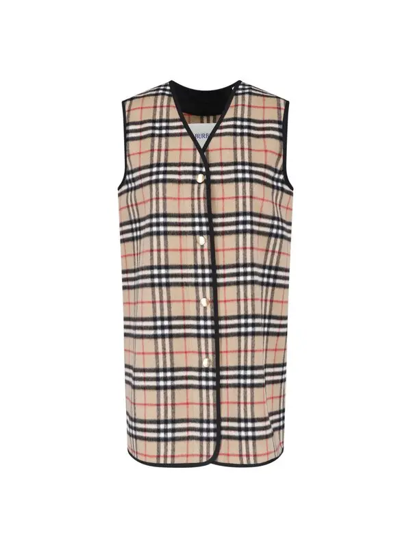 Burberry Wool-cashmere Plaid Vest - Beige
