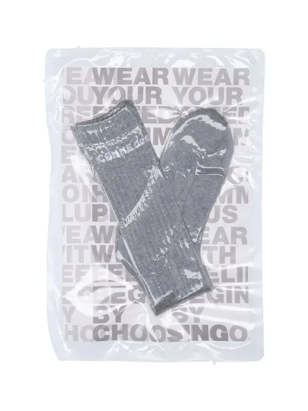 Comme Des Garçons Ribbed Knit Crew Socks - Grey
