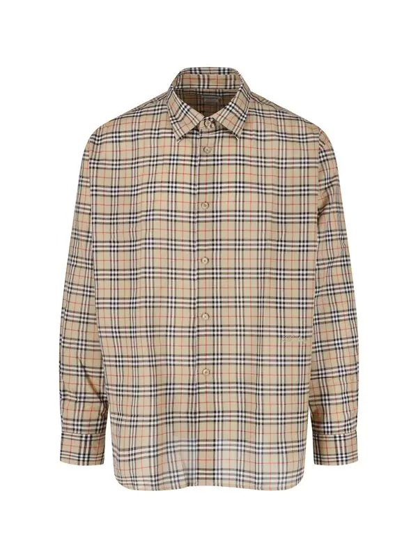 Burberry Plaid Button-up Shirt - Beige