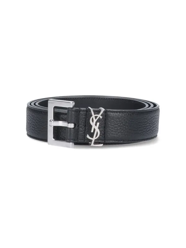 Saint Laurent Calf Leather Belt - Black