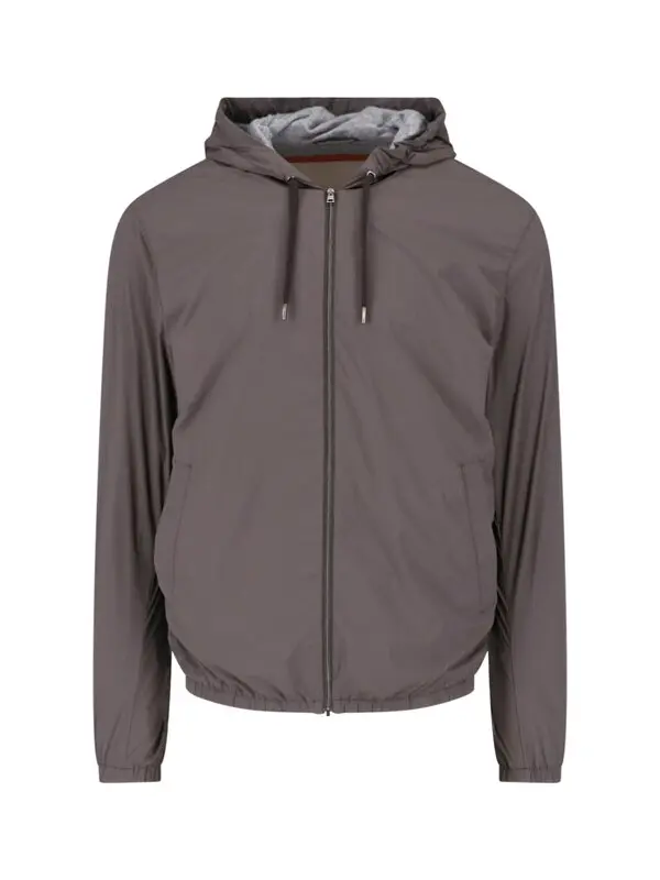 Herno Zip-up Hooded Jacket - Brown