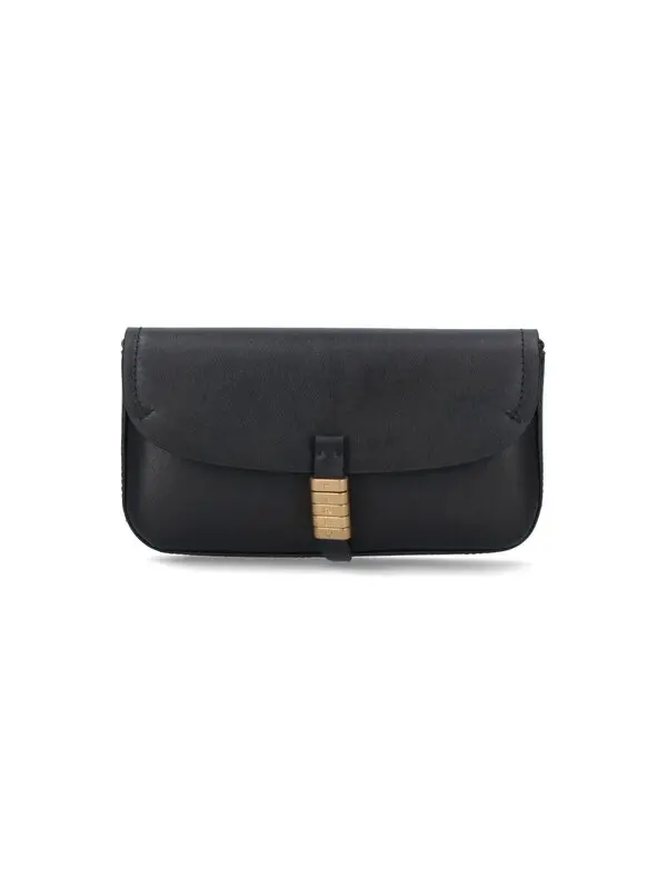 Pinko Sleek Structured Shoulder Bag With Gold Tone Hardware - Black