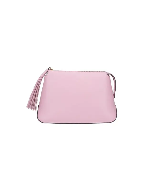 Pinko Leather Handbag With Tassel Detail - Pink