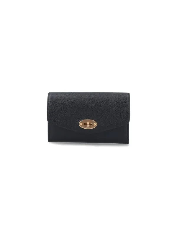 Mulberry Luxury Bovine Leather Wallet For - Black