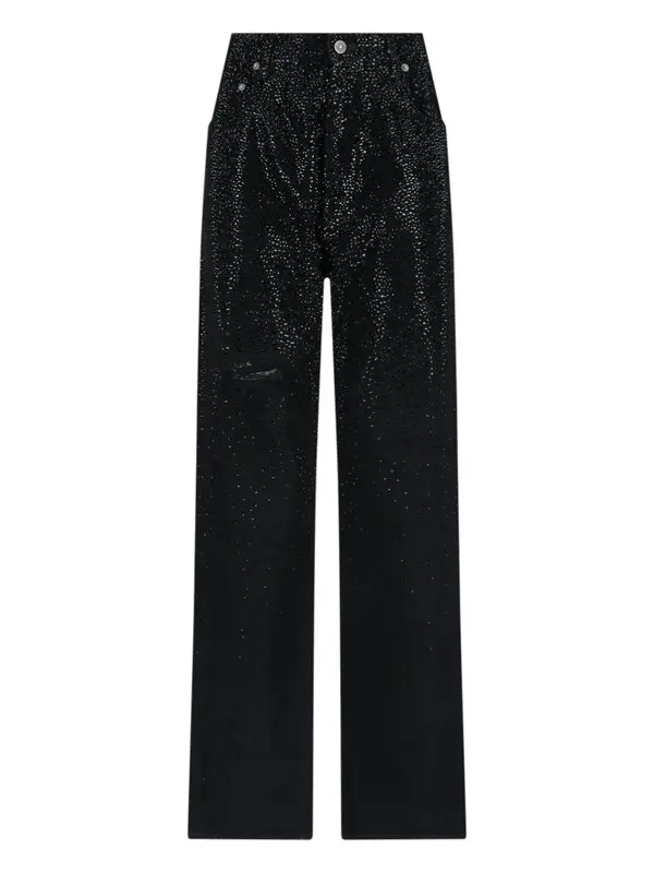 GOLDEN GOOSE Denim Jeans With Rhinestone Embellishments - Black