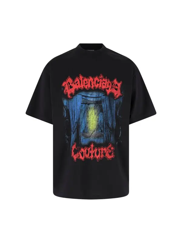 Balenciaga 100% Cotton Logo T-shirt - Black