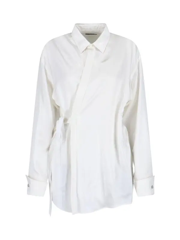 Balenciaga Blend Button-front Shirt - White