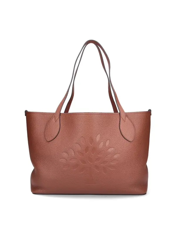 Mulberry Leather Embossed Tote Bag