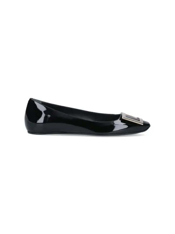 ROGER VIVIER Patent Leather Ballet Flats With Buckle Detail