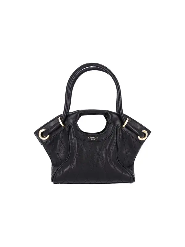 Balmain Lamb Leather Designer Handbag