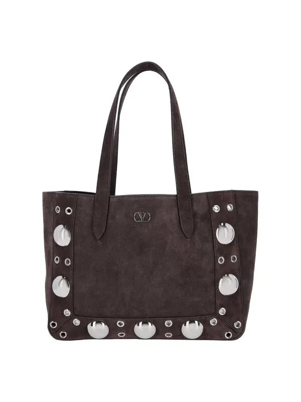 Valentino Garavani Studded Leather Shoulder Bag - Brown