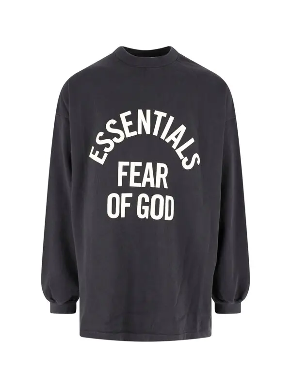 Fear Of God Relaxed Fit 100% Cotton Crewneck Sweatshirt - Black