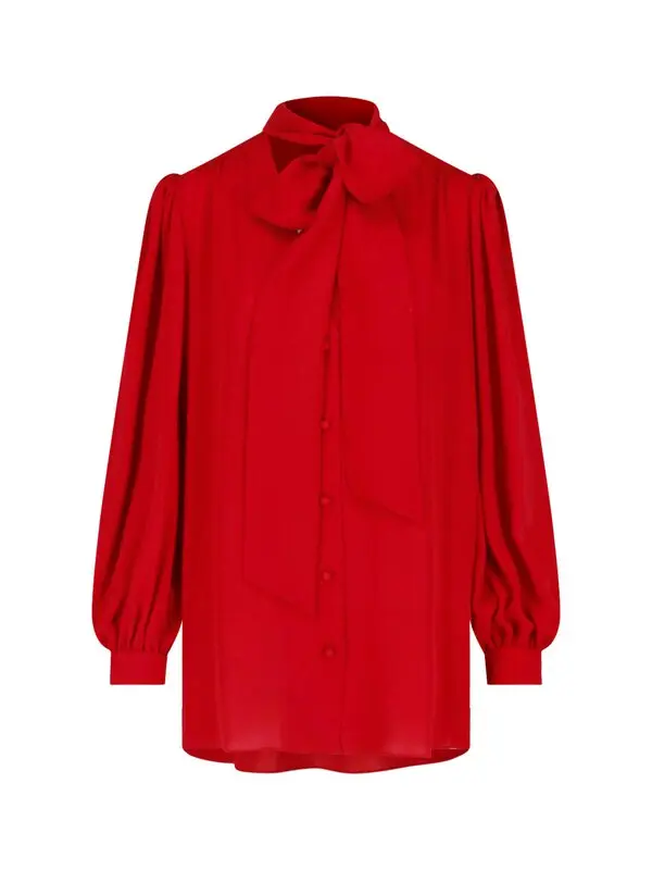 Valentino Garavani Silk Georgette Bow Collar Blouse