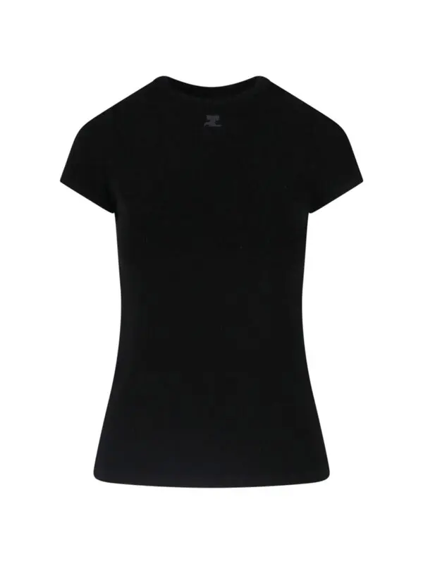 COURREGES Fitted Short Sleeve Crew Neck T-shirt