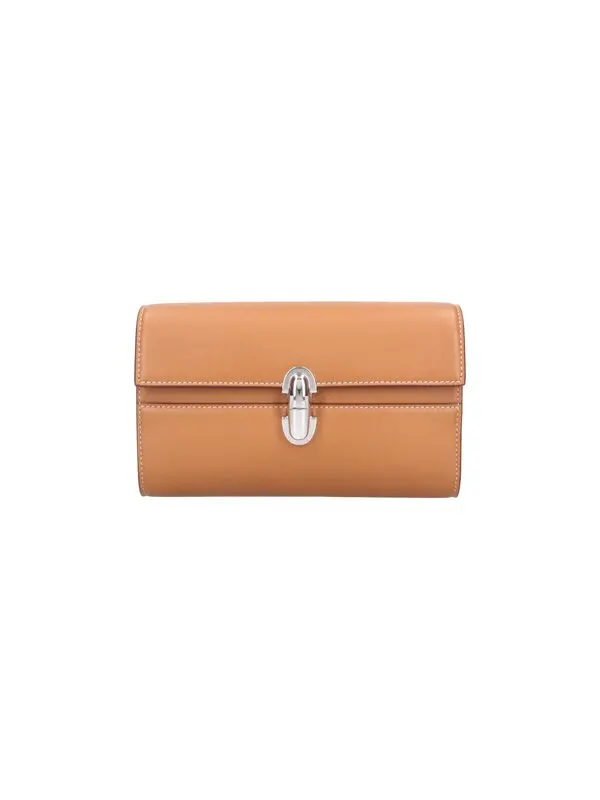 Savette 100% Calfskin Crossbody Bag - Brown