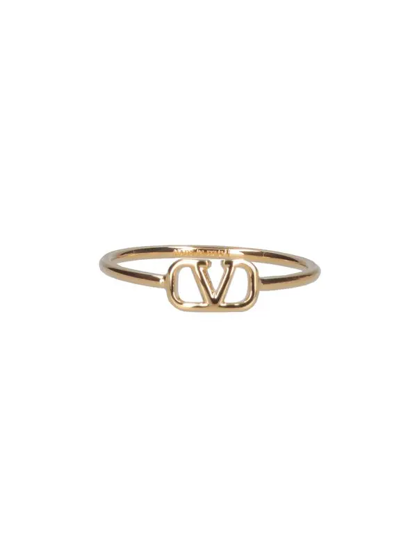 Valentino Garavani Brass Logo Ring - Gold