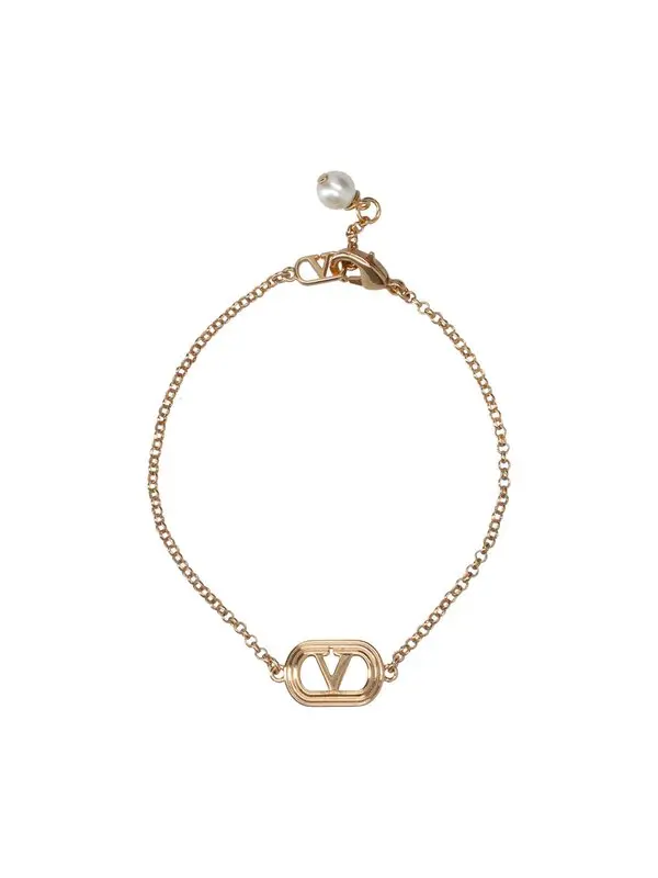 Valentino Garavani Tone Chain Bracelet With Pearl Detail - Gold