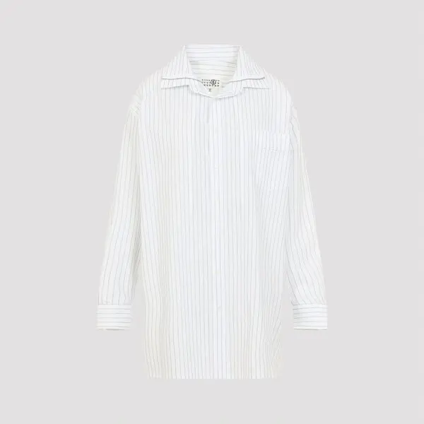 MAISON MARGIELA Cotton Shirt With Contrast Waistband - White