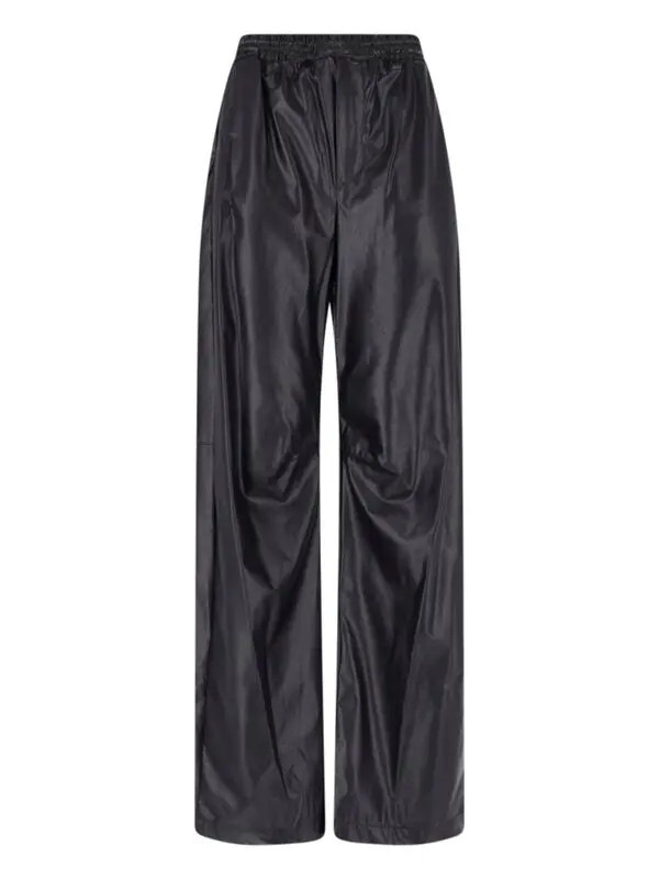 MAISON MARGIELA Coated Viscose Draped Trousers - Black