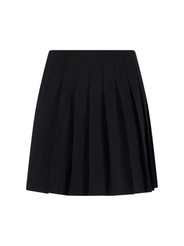 MAISON MARGIELA Pleated Wool-blend Skirt - Black
