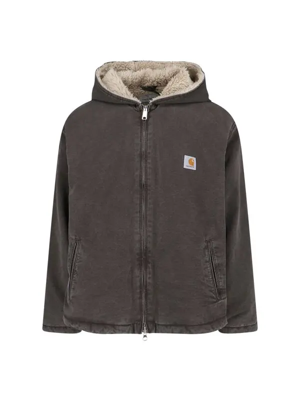 Carhartt Work In Progress Cotton Workwear Jacket With Sherpa Lining