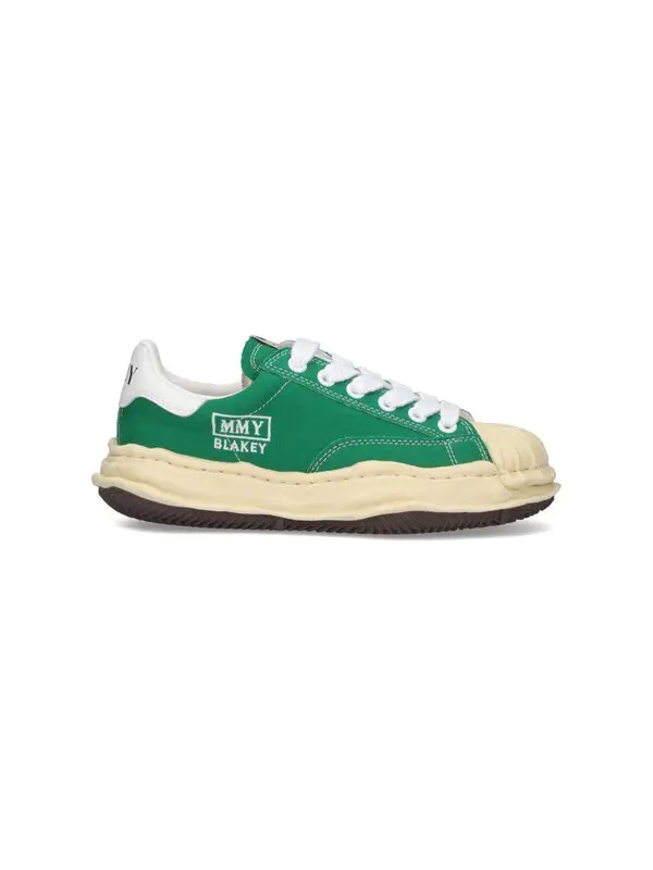 Mihara Yasuhiro Cotton & Rubber Lace-up Sneakers - Green