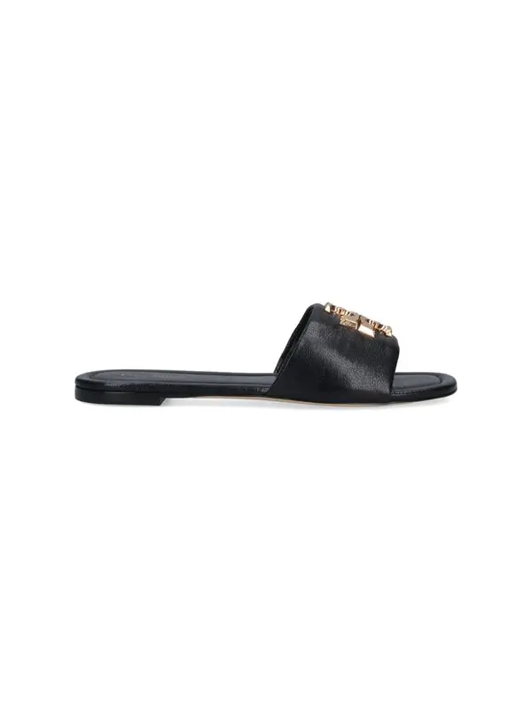 Tory Burch Leather Logo Sandals For