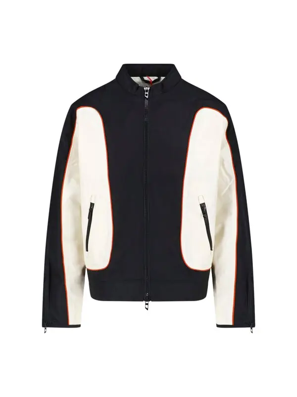 DIESEL® Color Block Nylon Jacket With Piping Details - Black