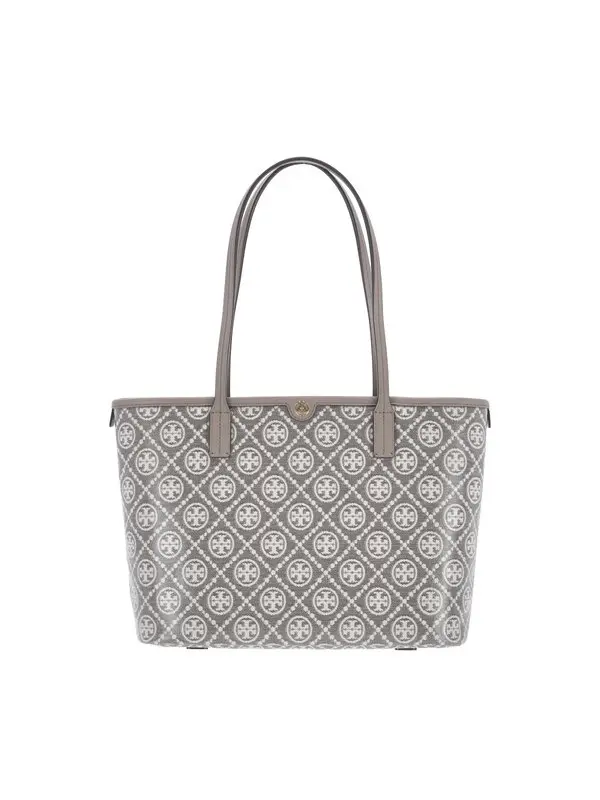Tory Burch Cotton Crossbody Bag With Leather Trim And Polyurethane Lining