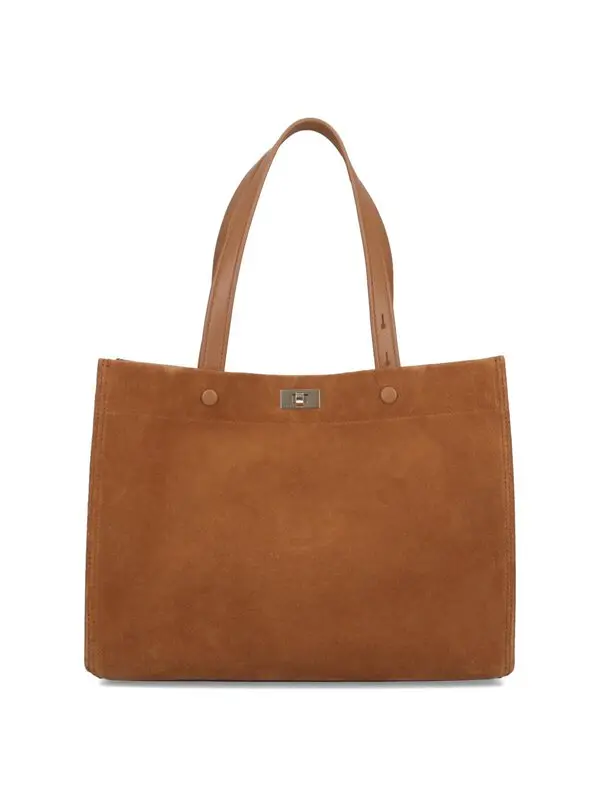 ANYA HINDMARCH Suede Tote Bag With Turn Lock Closure