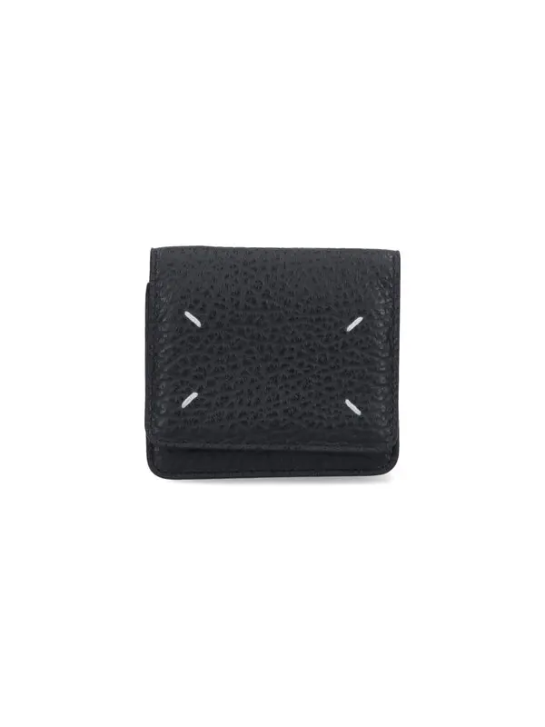 MAISON MARGIELA Leather Four-stitch Compact Wallet - Black