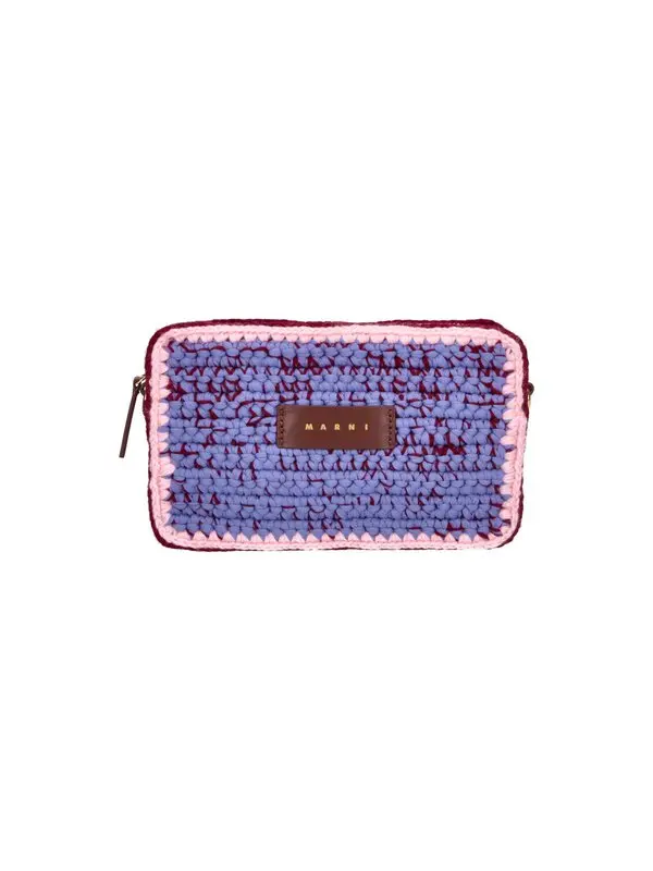 Marni Crocheted Zip-around Clutch - Violet