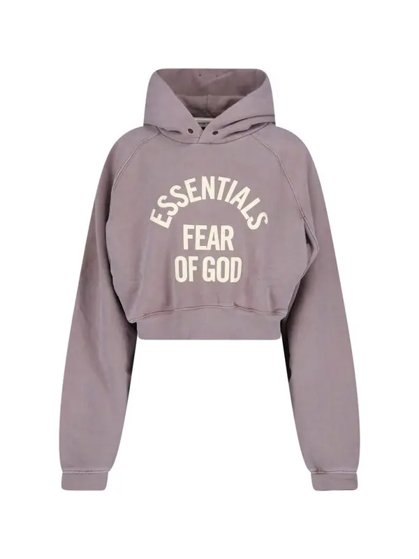 Fear Of God Cropped Logo Hoodie