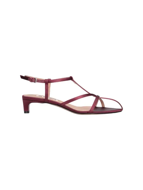 JIL SANDER Strappy Kitten Heel Sandals - Red