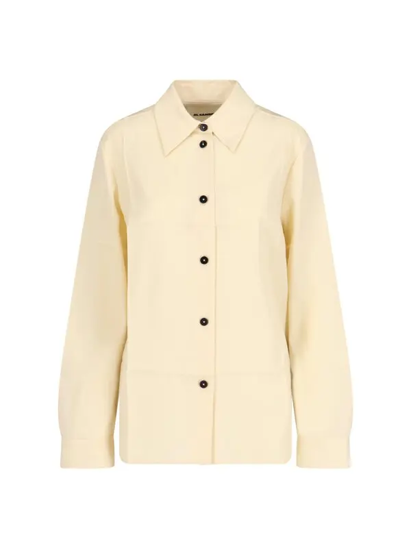 JIL SANDER Lightweight Virgin Wool Shirt - White