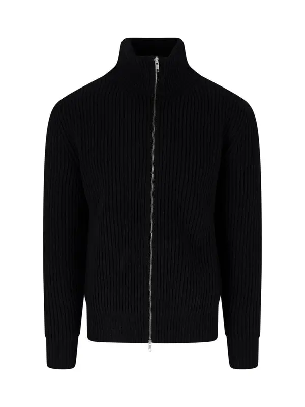 MAISON MARGIELA Ribbed Zip-up High-neck Sweater Jacket
