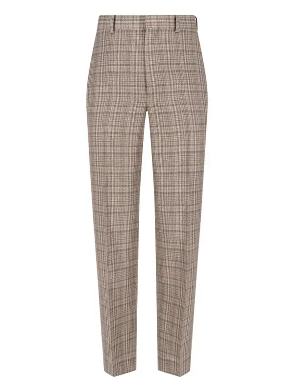 Auralee Silk-linen Check Trousers For