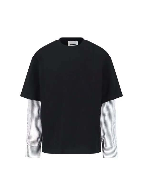 JIL SANDER 100% Cotton T-shirt - Black