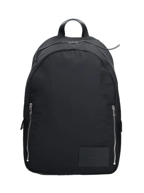 JIL SANDER Nylon Backpack With Front Zip Pockets - Black