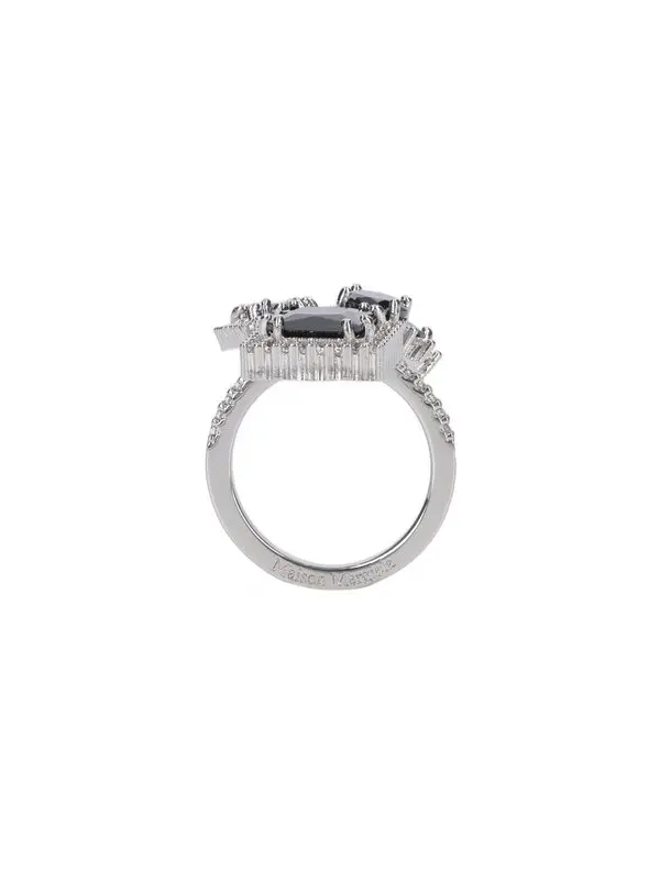 MAISON MARGIELA Sculptural Crystal-embellished Statement Ring - Silver