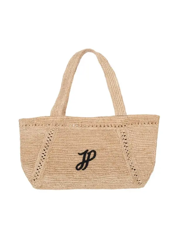 PATOU Lightweight Raffia Tote Bag - Beige