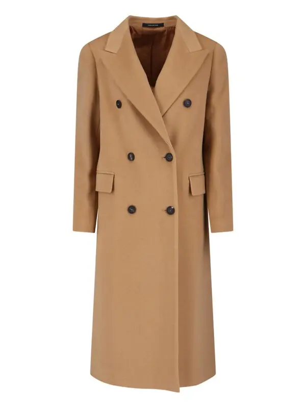 Tagliatore Double-breasted Tailored Long Coat - Brown