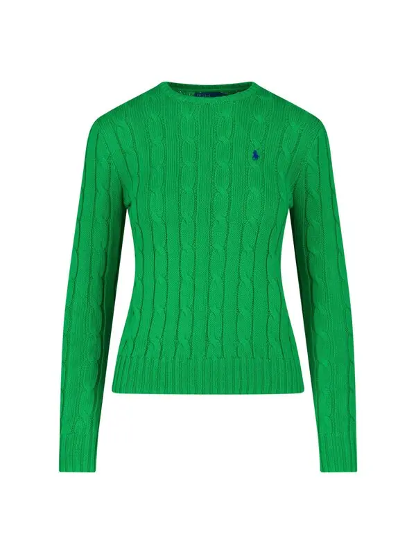 Polo Ralph Lauren 100% Cotton Cable Knit Crewneck Sweater - Green