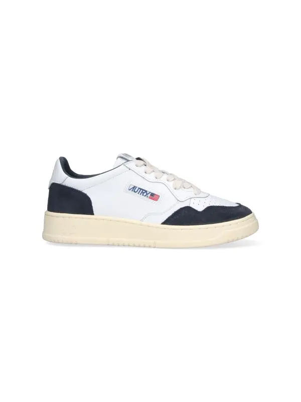 AUTRY Leather & Suede Court Sneakers - White