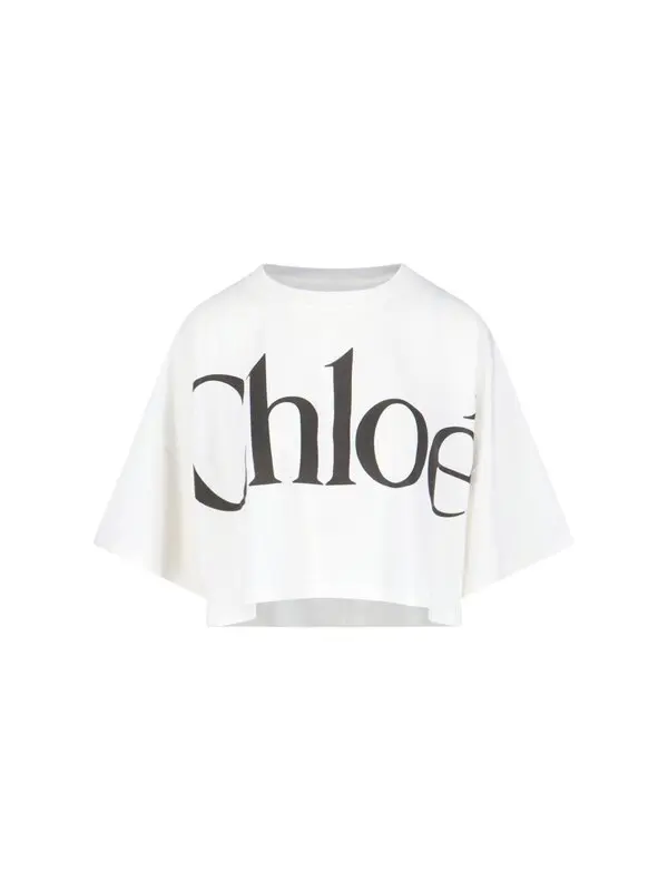 Chloé Logo Cotton T-shirt - White