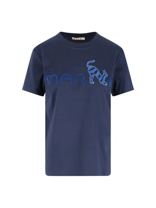 Marni Cotton T-shirt With Contrast Collar