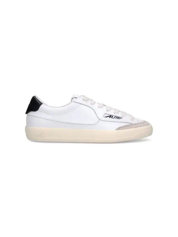AUTRY Low-top Leather Sneakers With Perforated Detailing - White