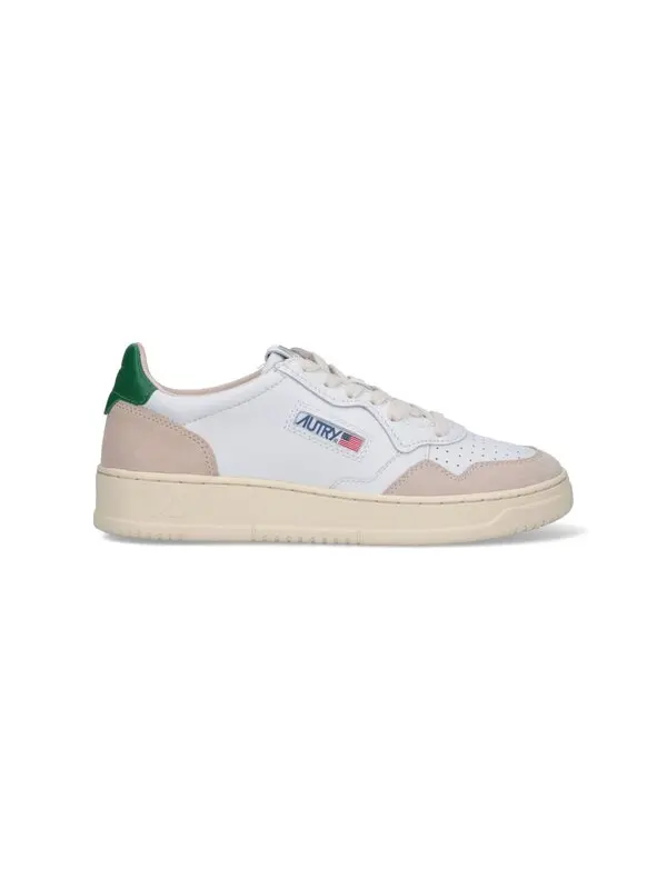 AUTRY Low-top Leather Sneakers With Perforated Detailing - White