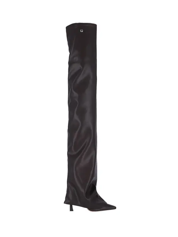 Attico Leather & Suede High Boots - Brown